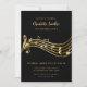 Elegant Gold Music Notes 40th Birthday Black Invitation | Zazzle