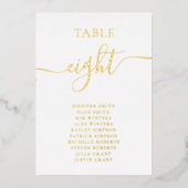 Elegant Gold names chart wedding table number | Zazzle