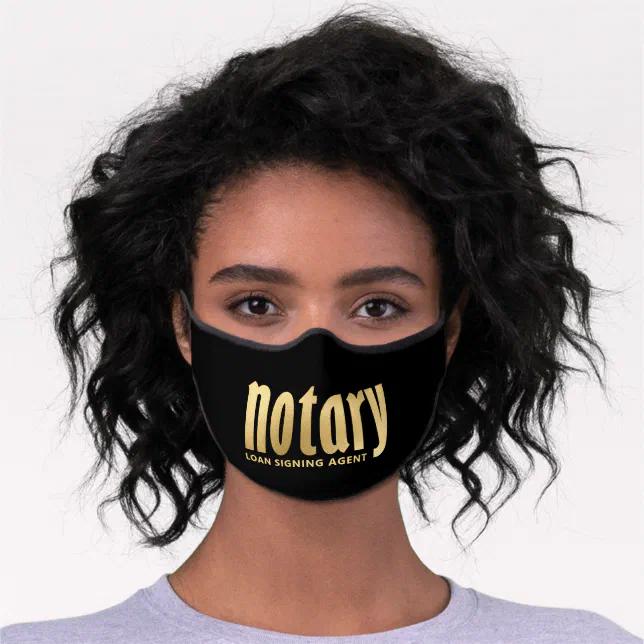 Elegant Gold Notary Loan Agent Premium Face Mask | Zazzle