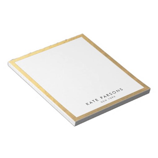 Elegant Gold Notepad | Zazzle