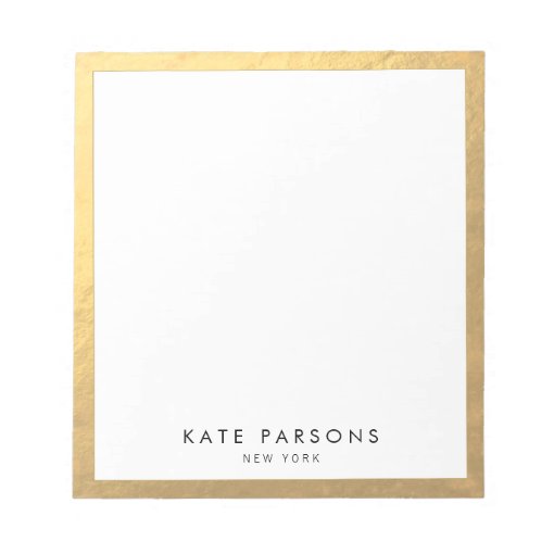 Elegant Gold Notepad | Zazzle