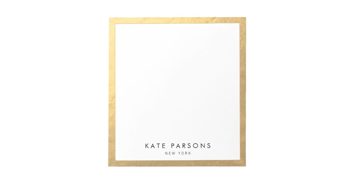 Elegant Gold Notepad | Zazzle.com