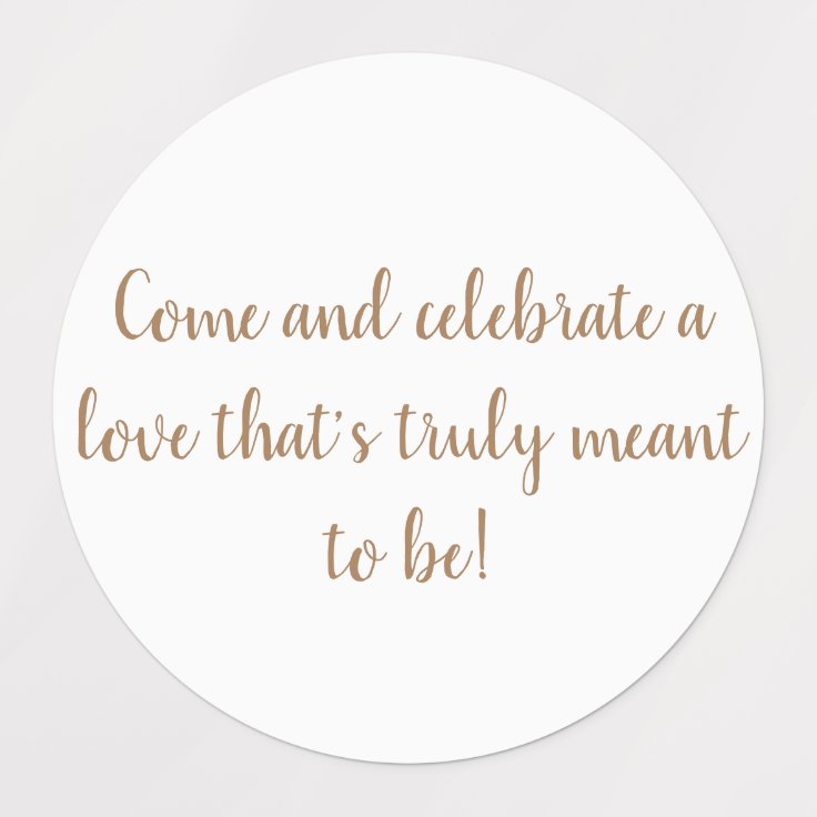 elegant gold on white wedding invitation stickers | Zazzle