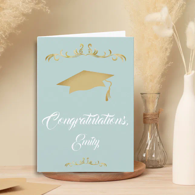 Elegant Gold Ornament Congratulations Graduate Card | Zazzle