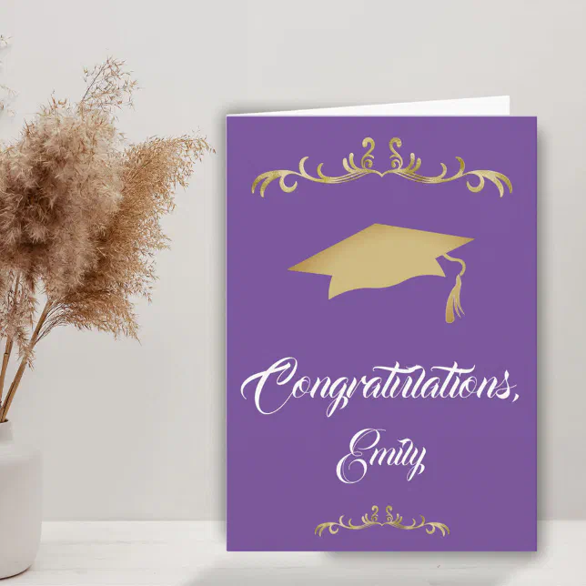 Elegant Gold Ornament Congratulations Graduate Card | Zazzle