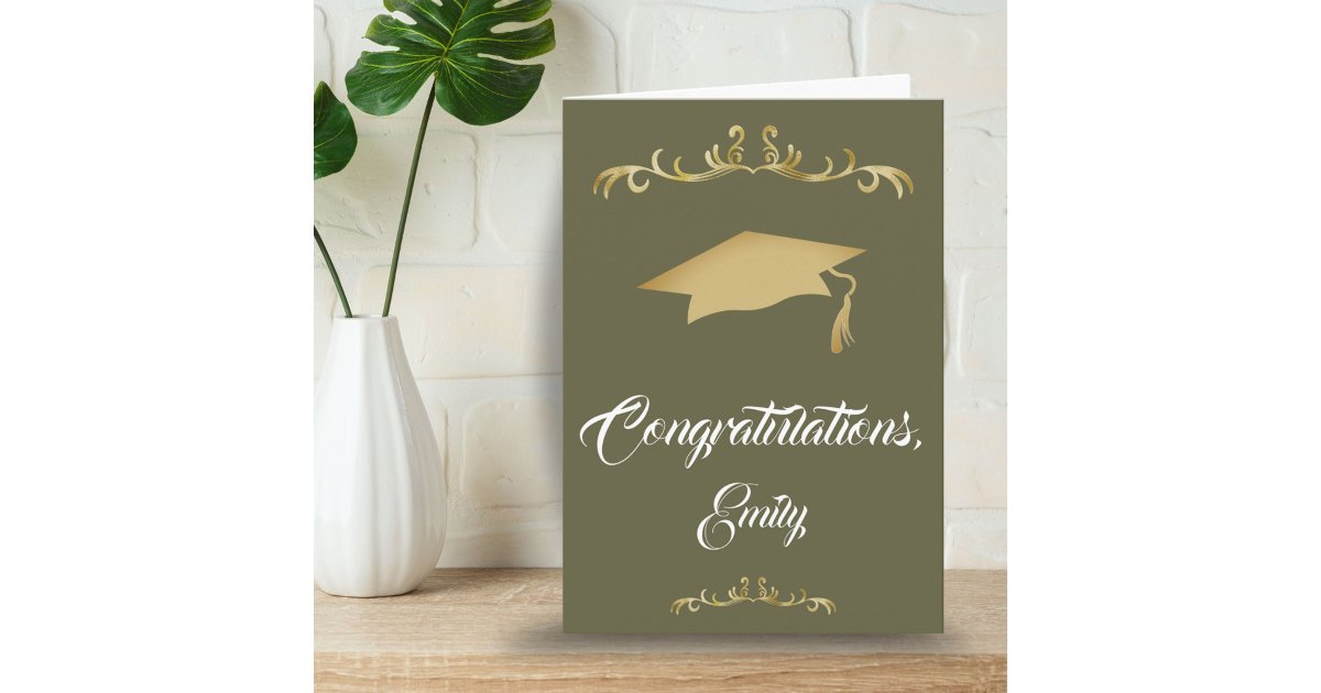 Elegant Gold Ornament Congratulations Graduate Card | Zazzle