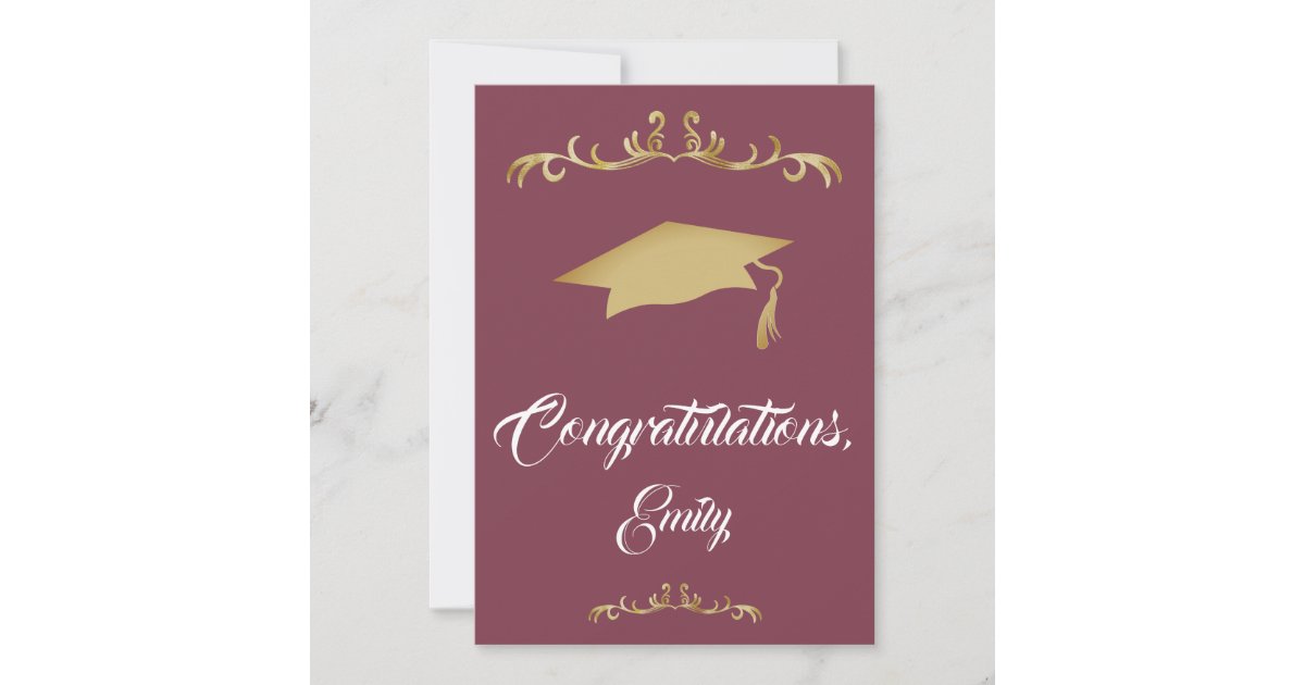 Elegant Gold Ornament Congratulations Graduate Card | Zazzle