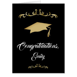 Elegant Gold Ornament Congratulations Graduation Card | Zazzle