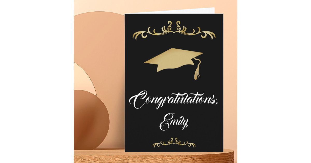 Elegant Gold Ornament Congratulations Graduation Card | Zazzle