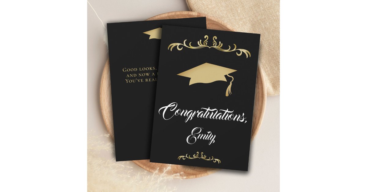 Elegant Gold Ornament Congratulations Graduation Card | Zazzle