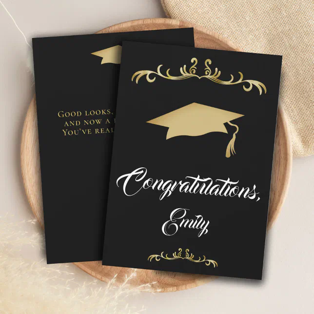 Elegant Gold Ornament Congratulations Graduation Card | Zazzle