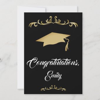 Elegant Gold Ornament Congratulations Graduation Card | Zazzle