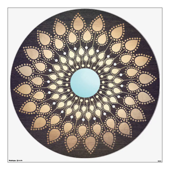 Elegant Gold Ornate Lotus Flower Wall Decal | Zazzle
