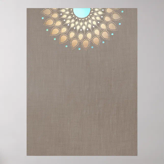 Elegant Gold Ornate Lotus Mandala Poster | Zazzle
