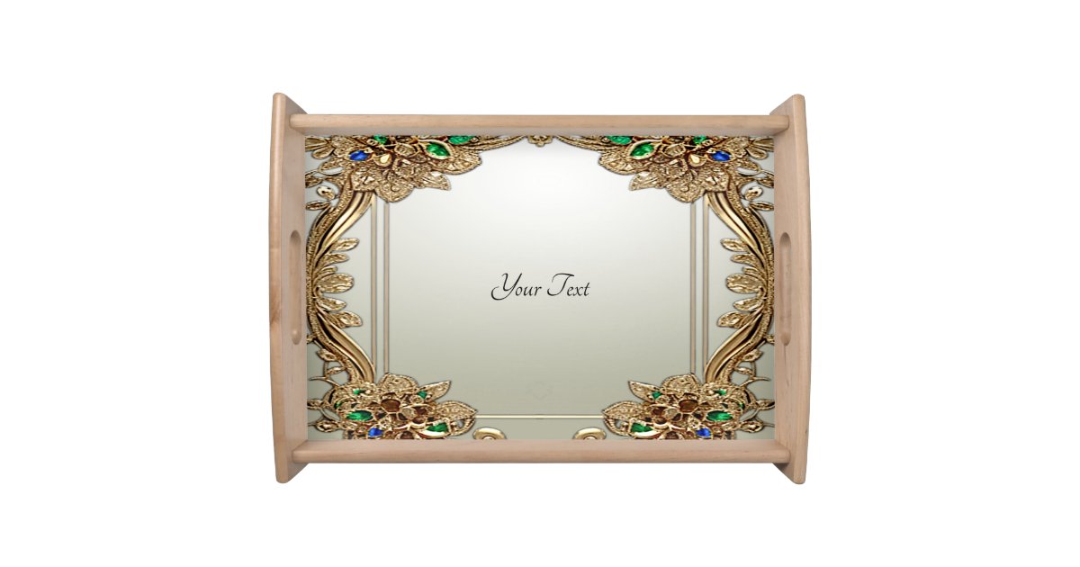 Elegant Gold Ornate Serving Tray | Zazzle