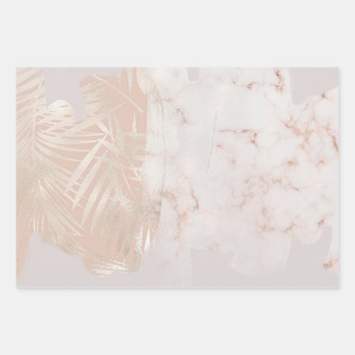 Elegant Gold Palm Leaf Marble Gift Wrapping Paper Sheets | Zazzle