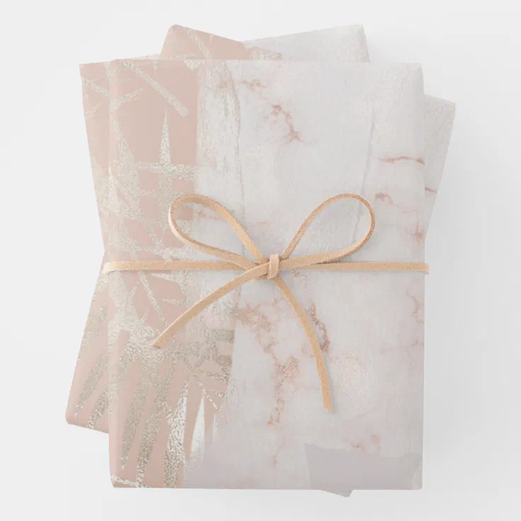 Elegant Gold Palm Leaf Marble Gift Wrapping Paper Sheets | Zazzle