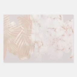 Elegant Gold Palm Leaf Marble Gift Wrapping Paper Sheets | Zazzle