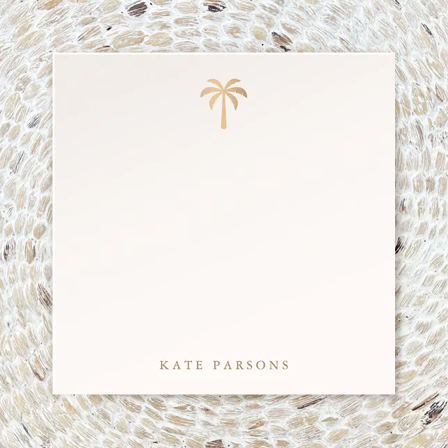 Elegant Gold Palm Tree Note Card | Zazzle