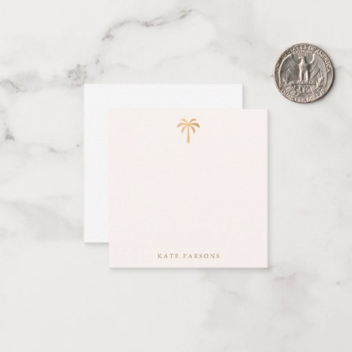 Elegant Gold Palm Tree Note Card | Zazzle