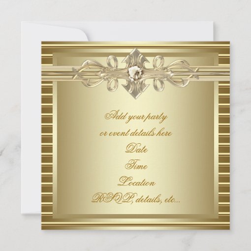 Elegant Gold Party Invitations | Zazzle