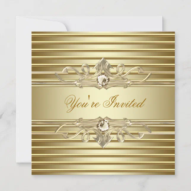 Elegant Gold Party Invitations | Zazzle