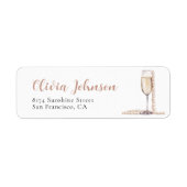 Elegant Gold Pearls and Prosecco Address Labels | Zazzle