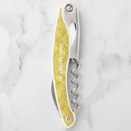 Elegant Gold Personalised Monogram Corkscrew | Zazzle