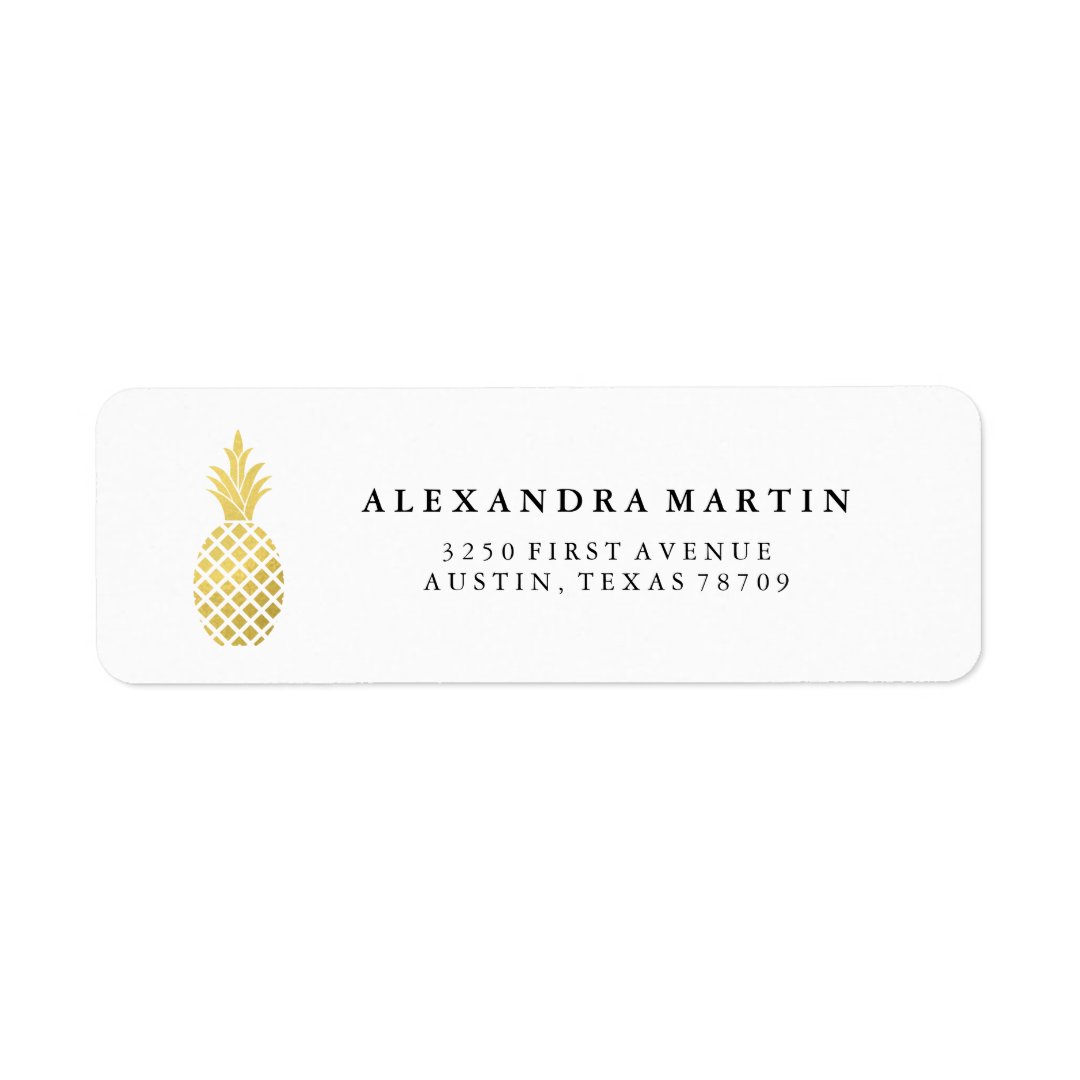 Elegant Gold Pineapple Label | Zazzle