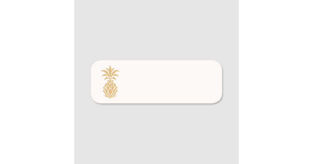 Elegant Gold Pineapple Name Tag | Zazzle