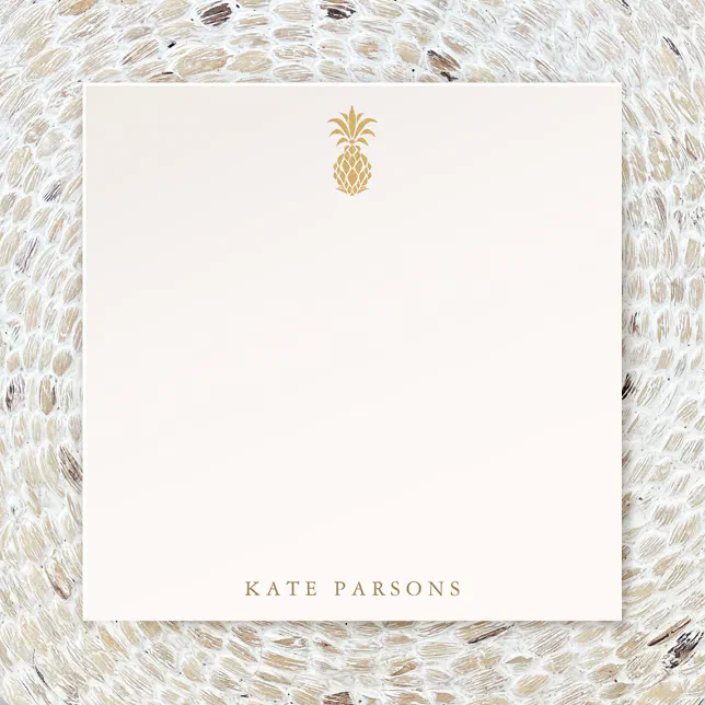 Elegant Gold Pineapple Note Card | Zazzle