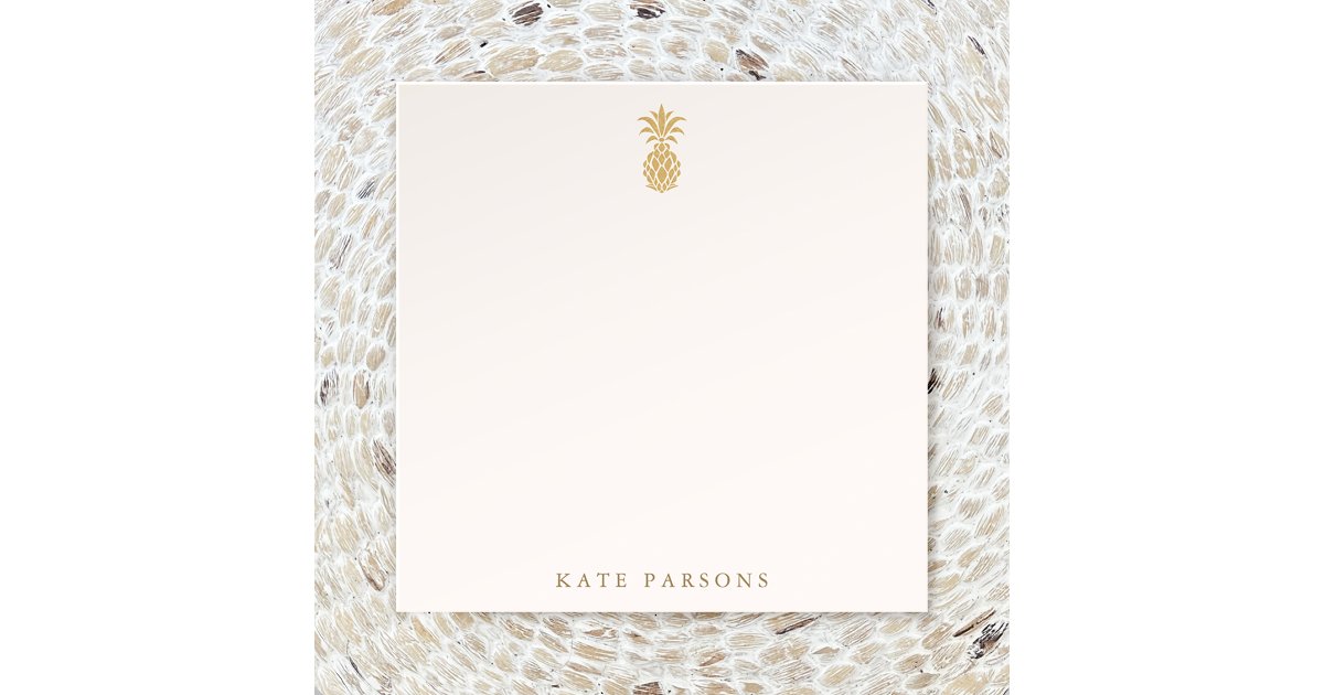 Elegant Gold Pineapple Note Card | Zazzle