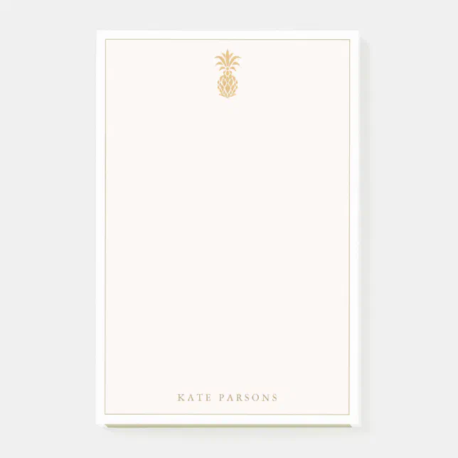 Elegant Gold Pineapple Notepad | Zazzle