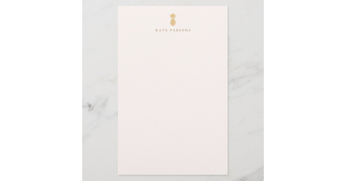 Elegant Gold Pineapple Notepad Note Card | Zazzle