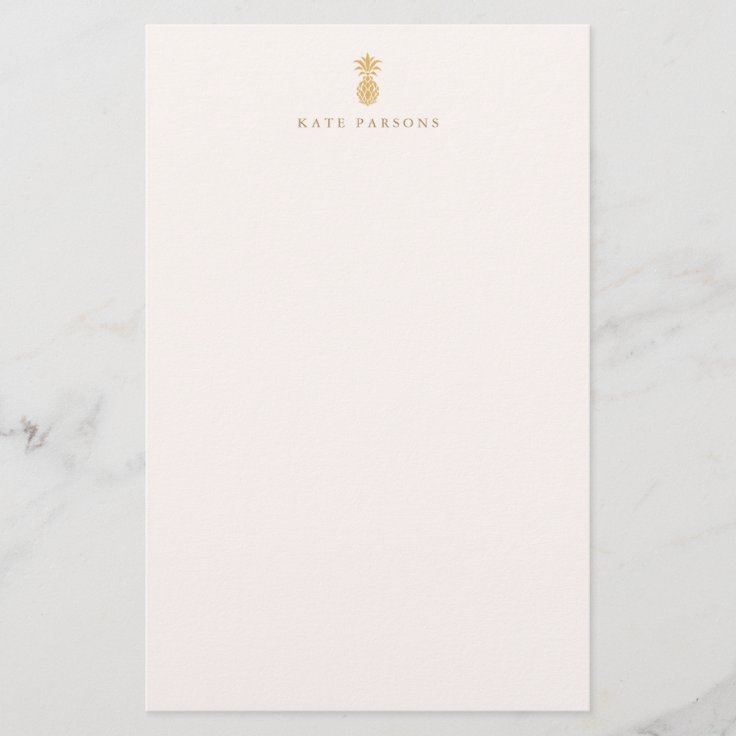 Elegant Gold Pineapple Notepad Note Card | Zazzle