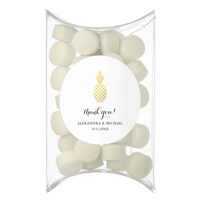 Elegant Gold Pineapple Wedding Thank You Chewing Gum | Zazzle