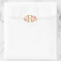 Elegant Gold Pink Floral Monogram Initial Letter R Classic Round ...