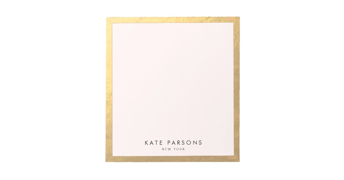 Elegant Gold Pink Notepad | Zazzle
