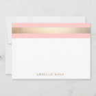 Pink and Gold Leaf Monogrammed Stationery Note Card | Zazzle.com
