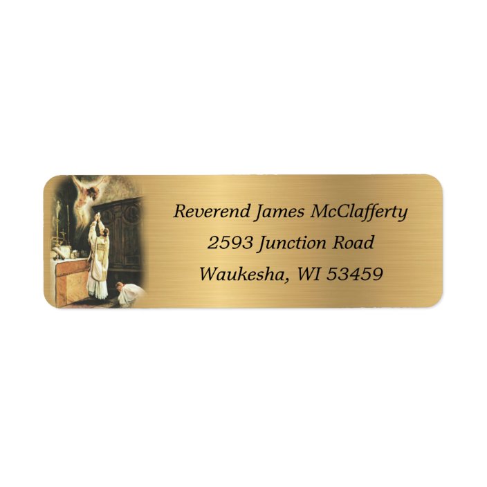Elegant Gold Priest Offering Mass Ordination Label | Zazzle.com
