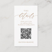 Elegant Gold QR Code Wedding Details Enclosure Card | Zazzle