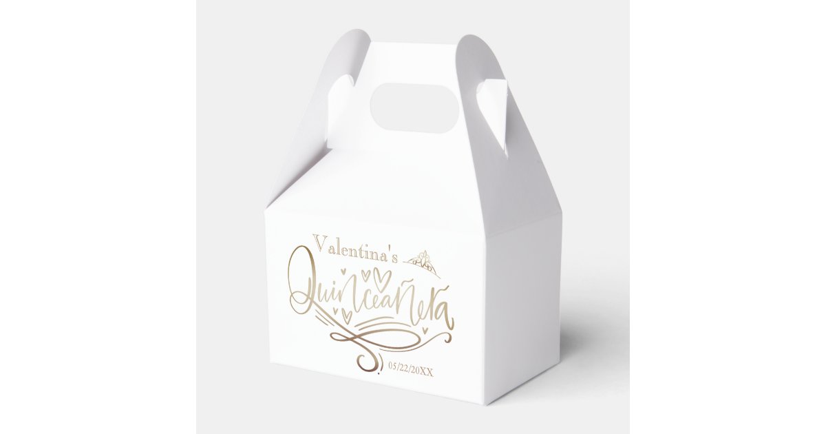Elegant Gold Quinceañera Favor Boxes | Zazzle