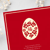 Elegant Gold Red Egg and Ginger Party Foil Invitation | Zazzle