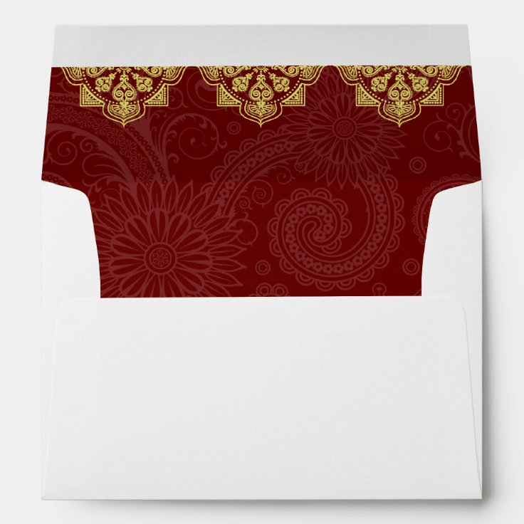 Elegant Gold & Red Ganesha Indian Wedding Envelope | Zazzle