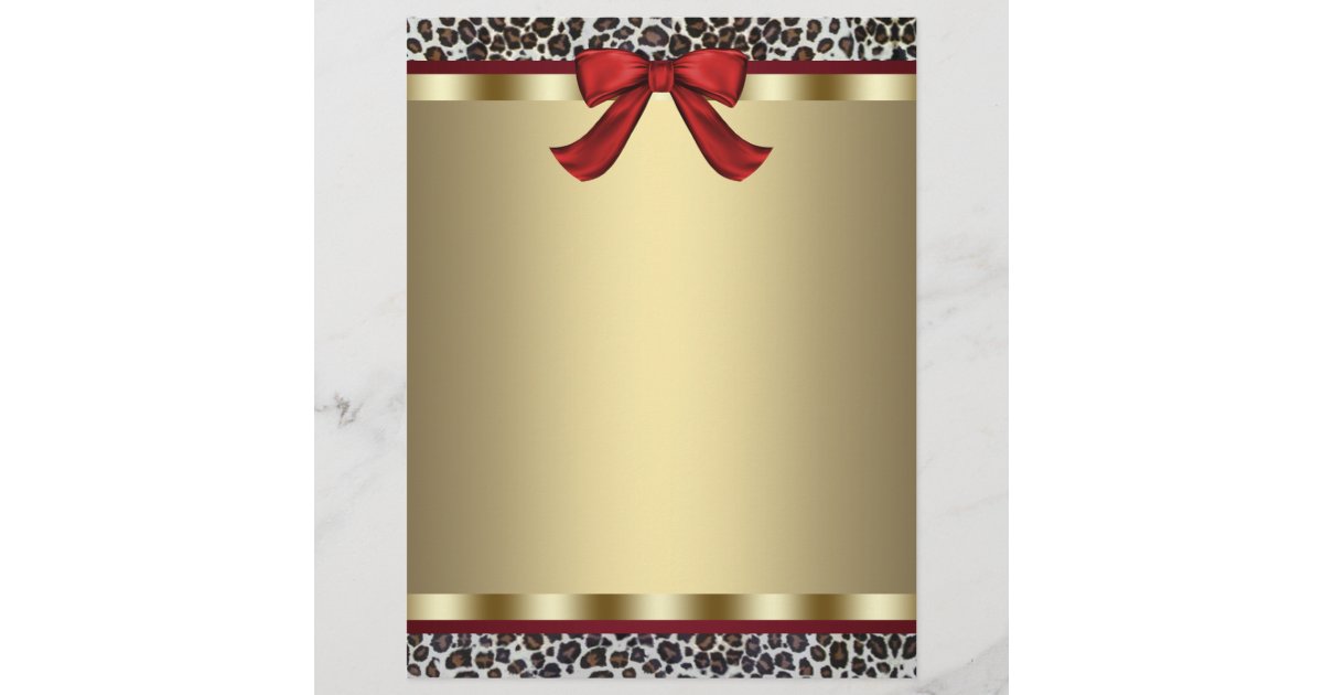 Elegant Gold Red Leopard Letterhead | Zazzle