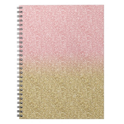 Elegant Gold & Rose Gold Glitter Sparkles Image Notebook | Zazzle