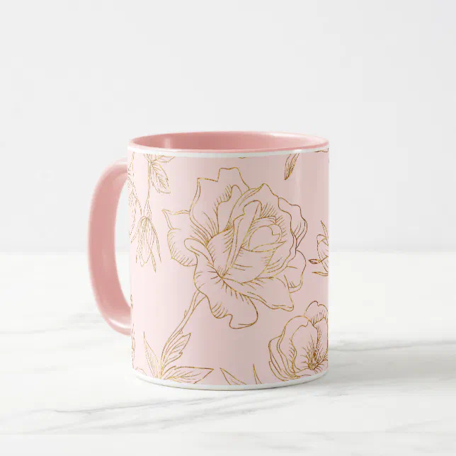 Elegant Gold Rose Mug | Zazzle