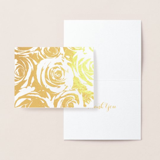Elegant Gold Roses Foil Card | Zazzle.com