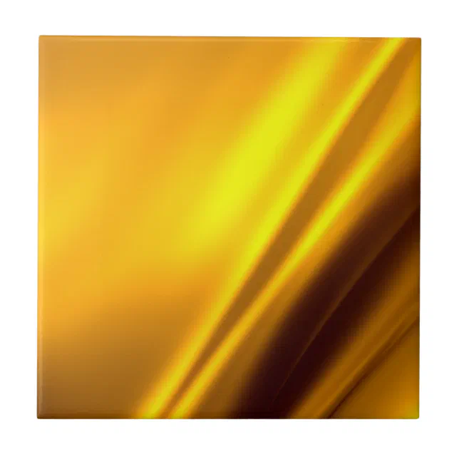 Elegant Gold Satin Faux Texture Look Ceramic Tile | Zazzle