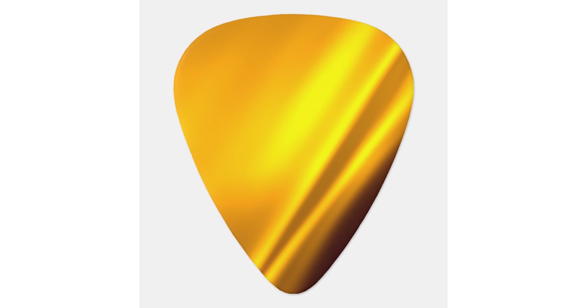 Elegant Gold Satin Faux Texture Look Guitar Pick | Zazzle
